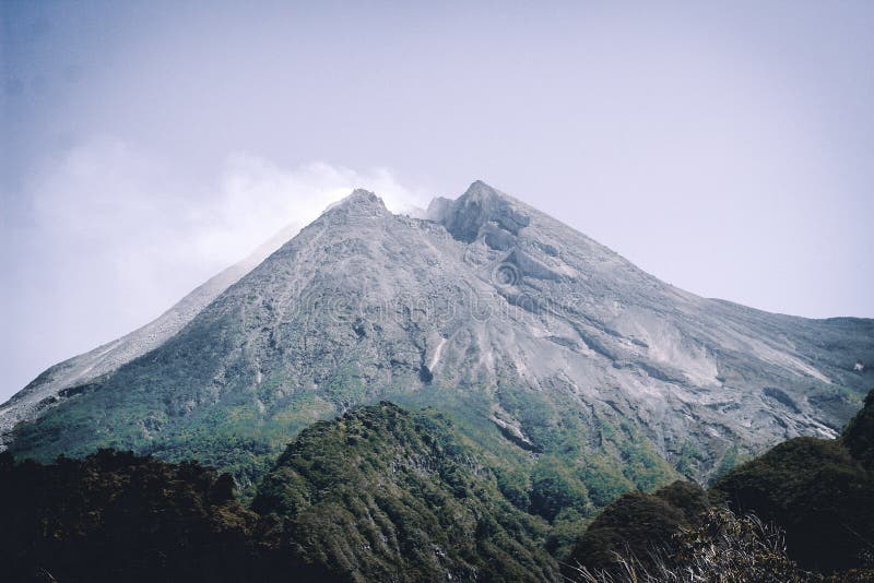 Very Beautiful Mount Merapi in Indonesian Stock Photo - Image of ...