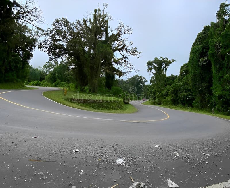 A Very Beautiful and Natural Bend Road Stock Photo - Image of natural, road: 279875900