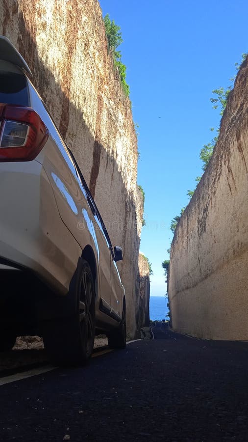 A Very Beautiful Photo Spot between the Rock Cliffs Stock Photo - Image ...