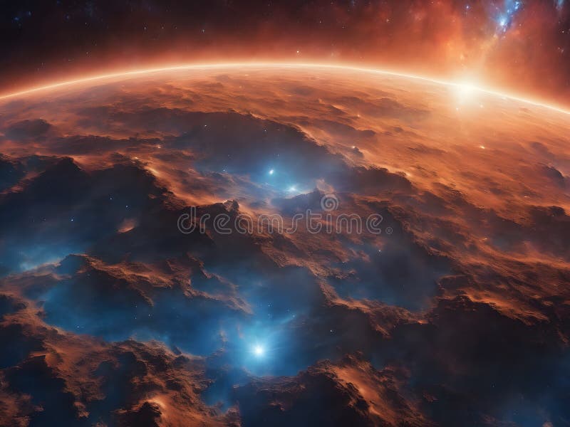 A Very Beautiful Planet in Outer Space with Shining Light. Made with AI ...