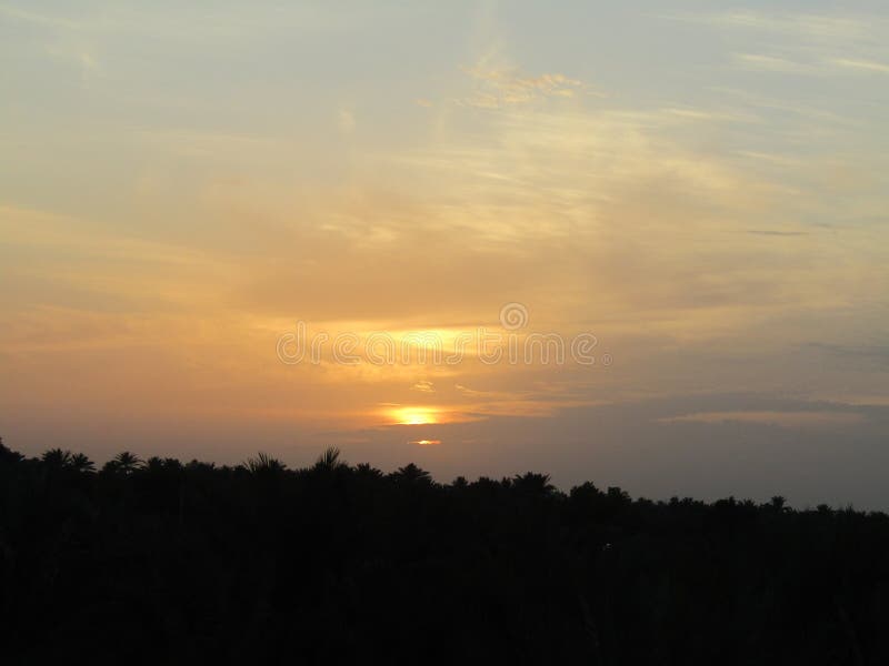 Very Beautiful Red Sky and Sun Set. Stock Photo - Image of haze ...