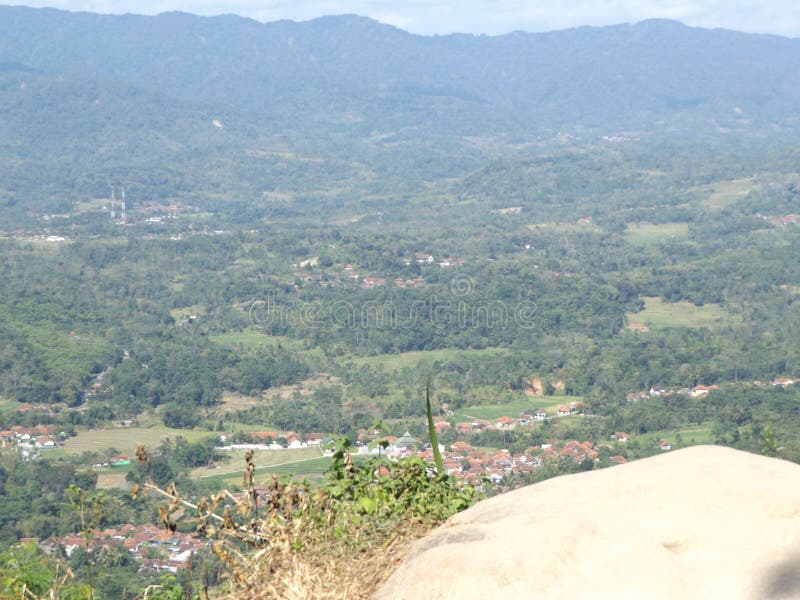 Very Beautiful Sceneryvery Beautiful View Seen from the Top of the Hill ...