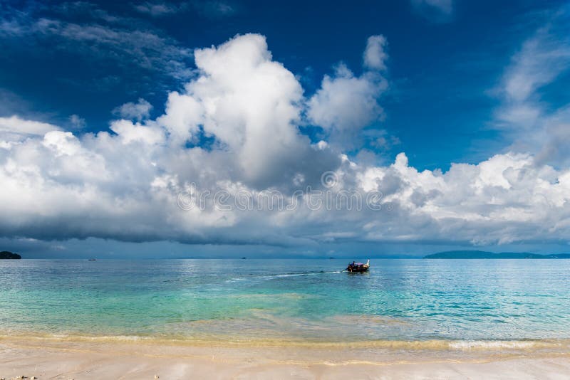 Very Beautiful Sea View of Krabi Stock Image - Image of longtail, krabi ...