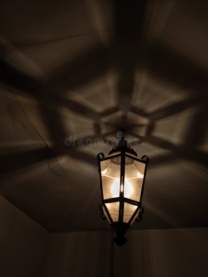 Beautiful Shadow from the Light of the Lamp Stock Photo - Image of ...