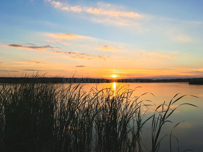 Very Beautiful Summer Sunset with Bright Colors of the Sky Stock Image ...