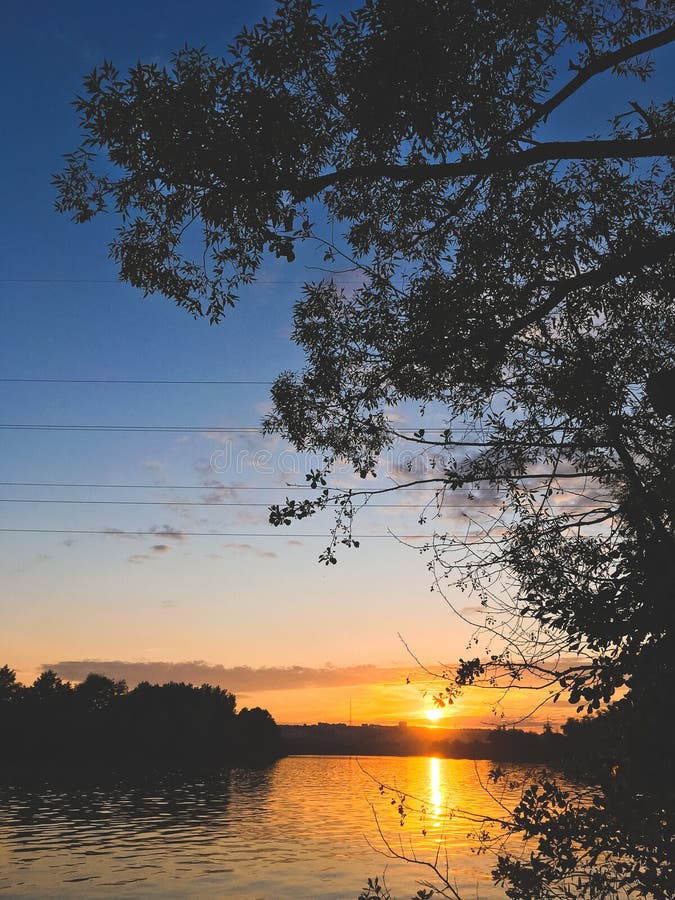 Very Beautiful Summer Sunset with Bright Colors of the Sky Stock Image ...