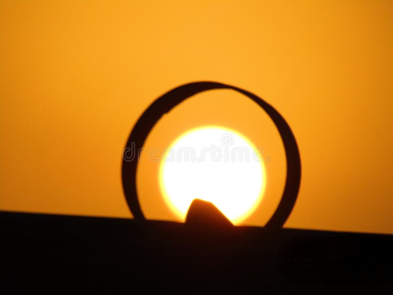 Very Beautiful Sun Set in Ring and Red Sky. Stock Image - Image of ring ...
