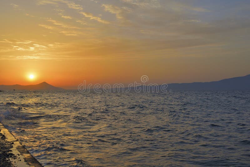 Very Beautiful Sunset by the Sea. Stock Photo - Image of beautiful ...