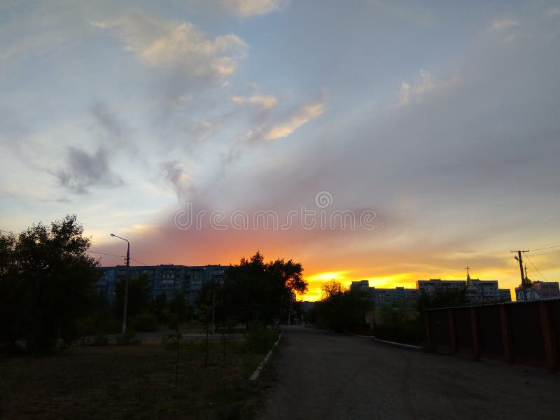 Very Beautiful Sunset in the Sky Stock Image - Image of landscape ...