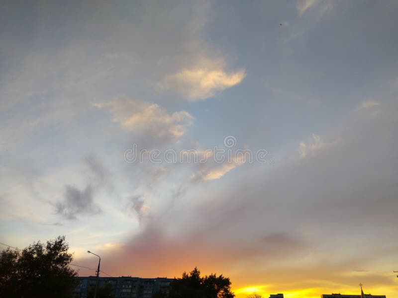 Very Beautiful Sunset in the Sky Stock Photo - Image of warm, orange ...