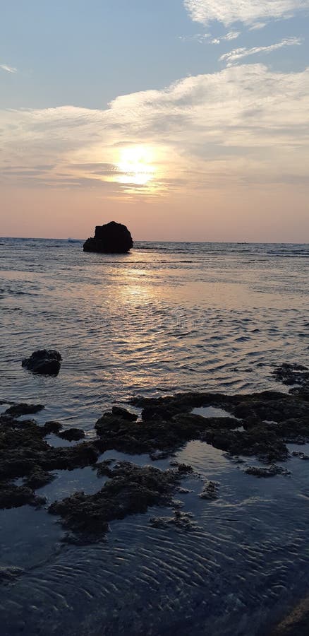 A Very Beautiful Sunset View on the Beach Stock Image - Image of sunset ...