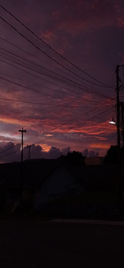 Very Beautiful Sunset Views in Indonesia Stock Photo - Image of dawn ...