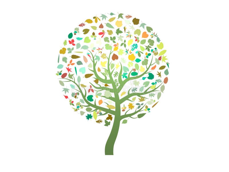 Very Beautiful Tree of Colors - 3d Rendering Stock Illustration ...