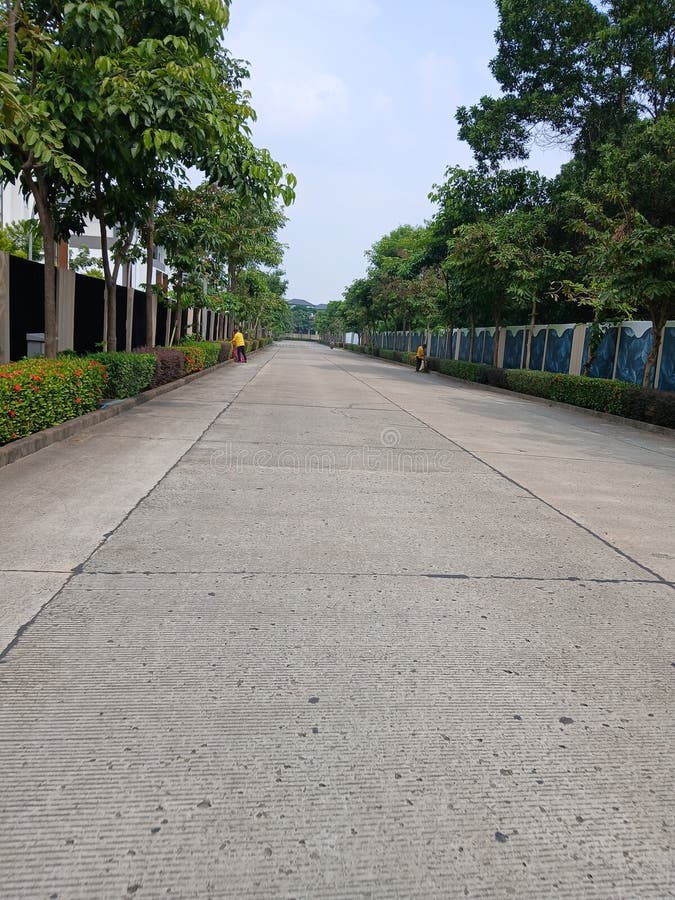 Very Beautiful View of the Housing Complex Road Stock Photo - Image of ...