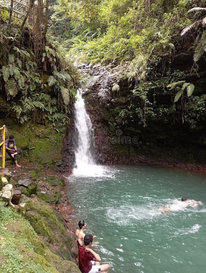 Very Beautiful Waterfall in Bogor, Indonesia Editorial Stock Image ...