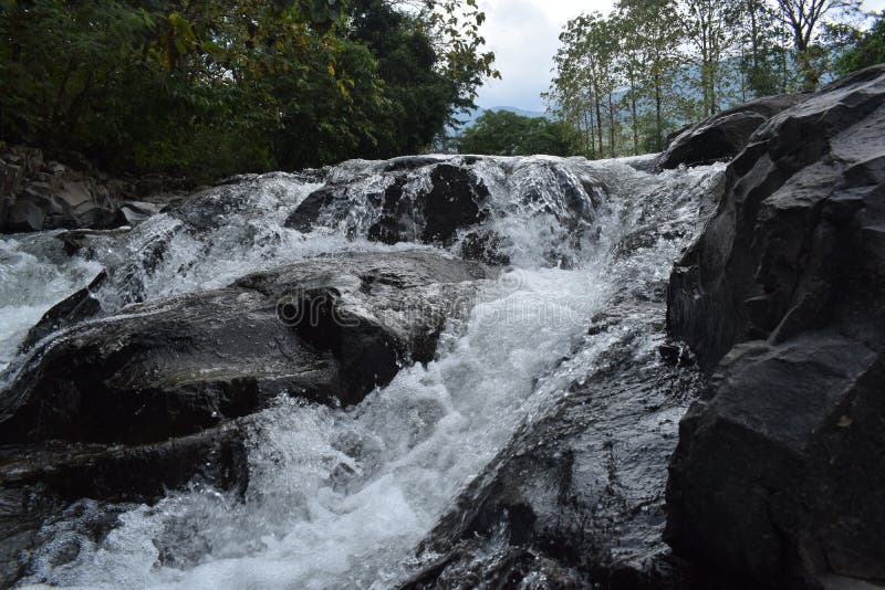 A Very Beautiful Waterfall in the Morning Stock Image - Image of tree ...