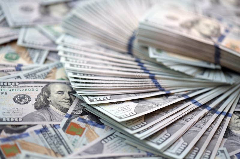 Very Big Amount Of Us Hundred Dollar Bills Huge Quantity Of United
