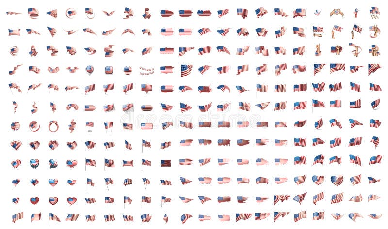Very Big Collection of Vector Flags of the USA Stock Vector ...
