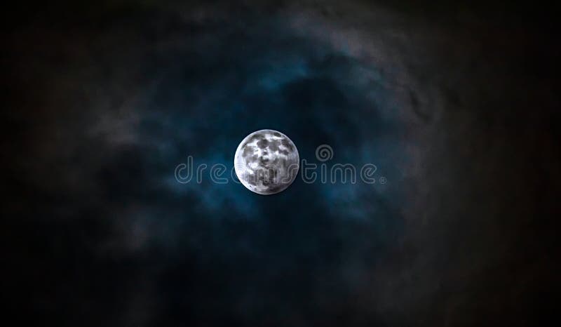 A Very Bright Full Moon Called Wolf Full Stock Image - Image of ...