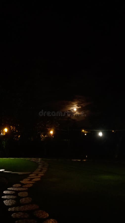 A Very Bright Moonlight Surrounded by Clouds Blends with the Light ...