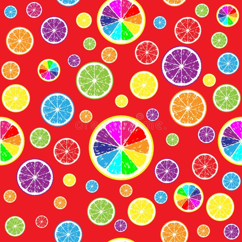 Very Bright Seamless Background of Different Color Lemon Slices Stock ...