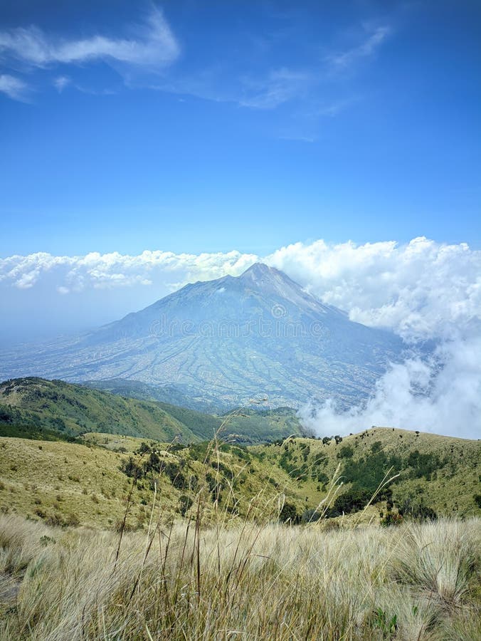 Very Bright View of Mount Merbabu Stock Photo - Image of mount, merbabu ...
