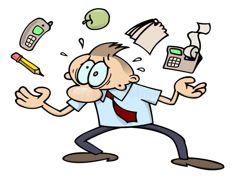 Very Busy Business-man stock vector. Illustration of businessman - 8749110