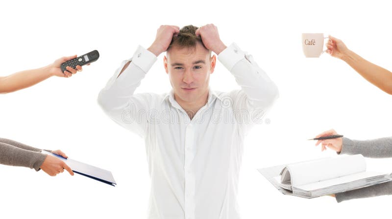 Very busy businessman stock image. Image of dissapointment - 18832359