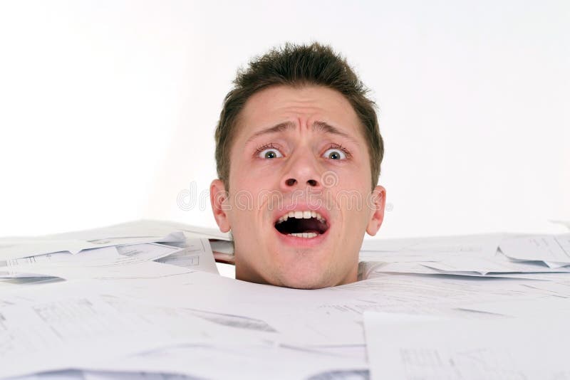 Very busy man stock photo. Image of beautiful, files - 23055280