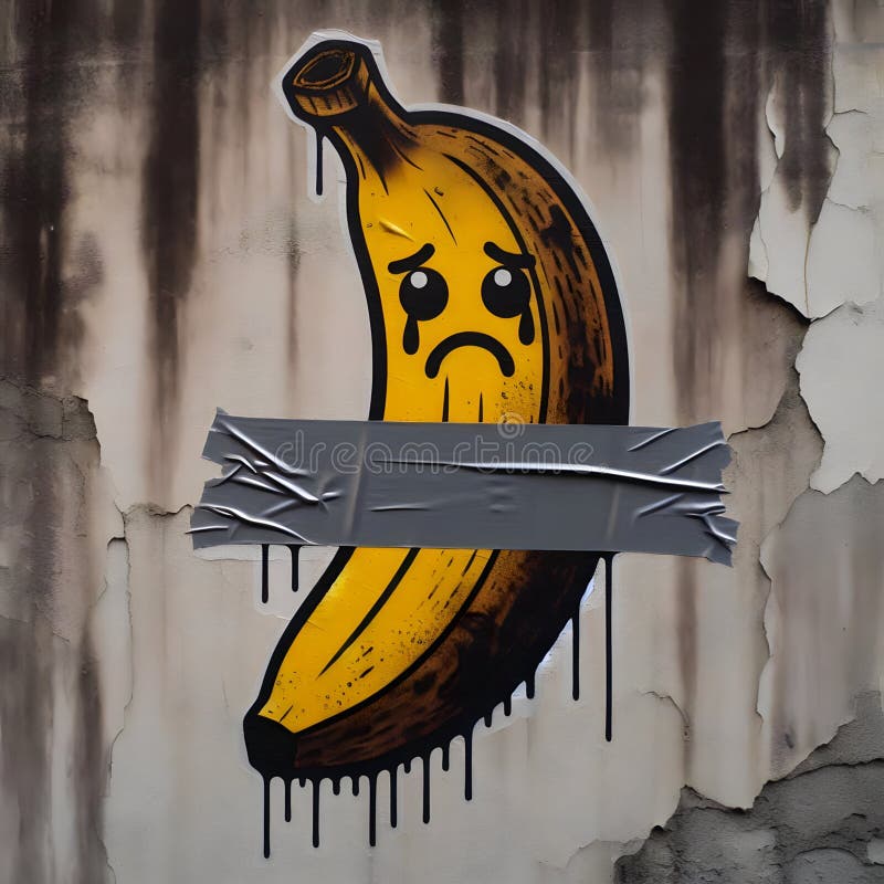 A Very Cartoon Image with a Sad Emote on Duct Tape Stock Illustration ...