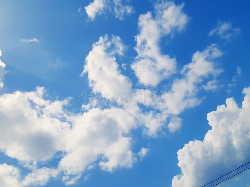Very Clear Blue Sky and Clouds on a Summer Hot Day Stock Photo - Image ...