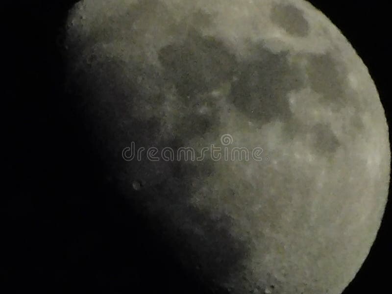 Very Close Shot of the Moon in a Dark Night Sky Stock Photo - Image of ...