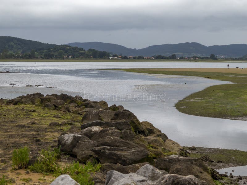 Very Cloudy Day on the Ason River Estuary in Laredo Stock Image - Image ...