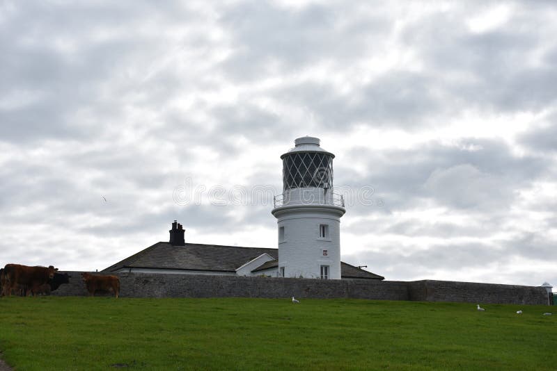 Lighthouse at West Coast of Scotland Stock Image - Image of outdoor ...