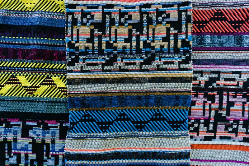 Very Colourful Fabrics Texture. Ethnic and Tribal Pattern Stock Image ...