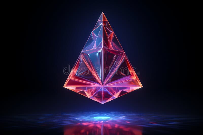 Very Colorful Object with Reflection on the Ground in the Dark ...