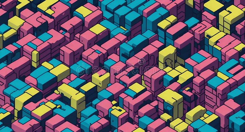 A Very Colorful Pattern of Cubes with Different Colors Created with ...