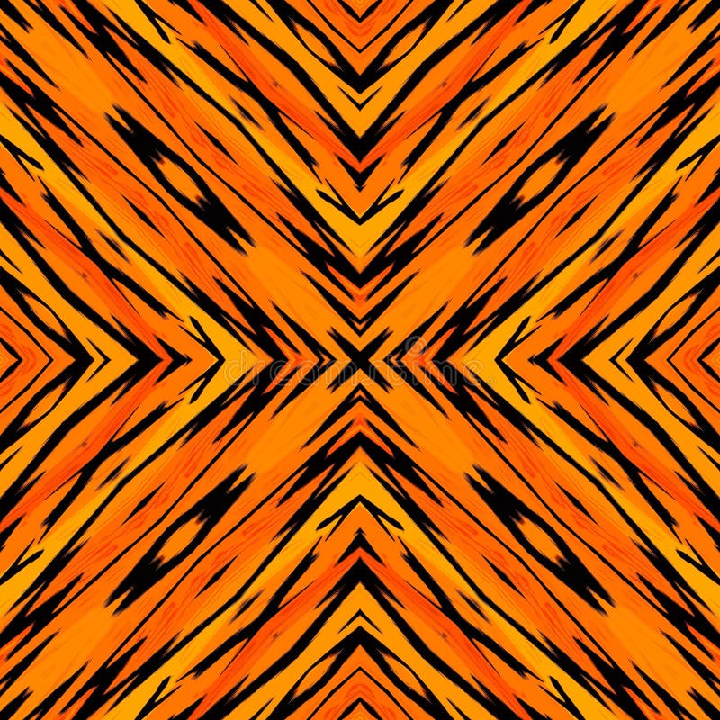 A Very Cool Pattern in Orange and Black Fabric with Black Lines Stock ...