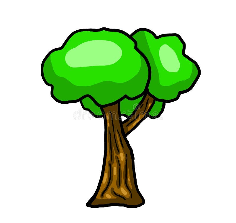Cool Tree Cartoon stock illustration. Illustration of comic - 154133323