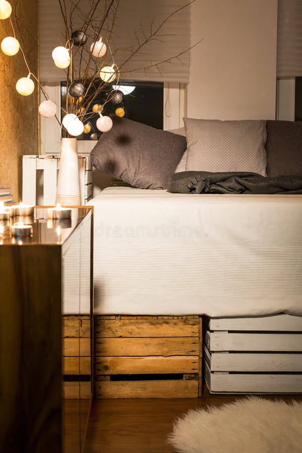 Very creative wooden bed stock photo. Image of decor - 67663502