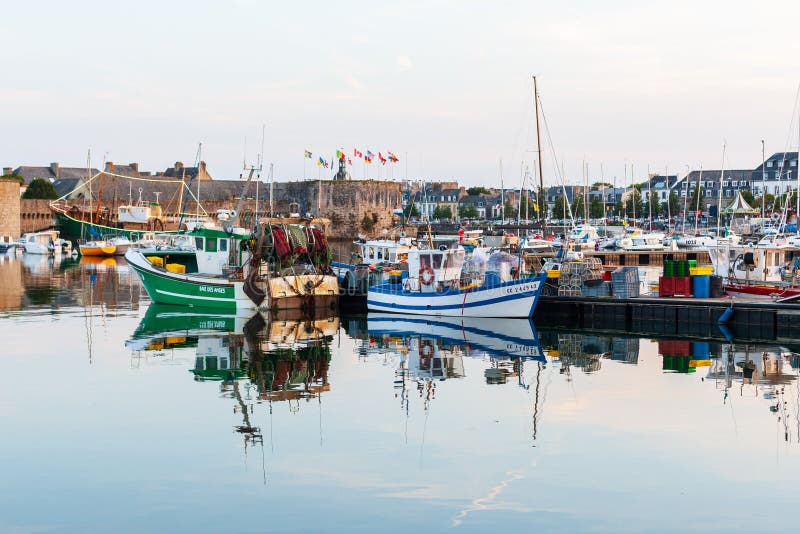 Very Crowded Fishing Harbour, with Reflections Editorial Photo - Image ...