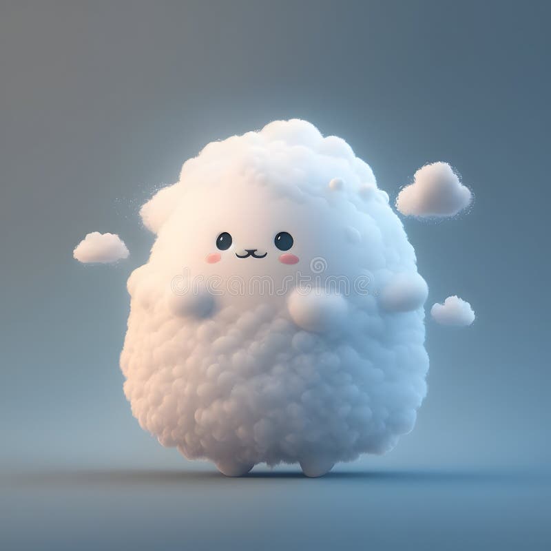 Very Cute Character Cloud, Cute Child Character Stock Illustration ...