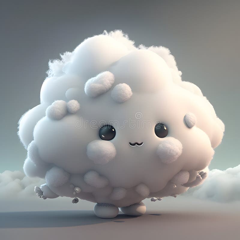 Very Cute Character Cloud, Cute Child Character Stock Illustration ...