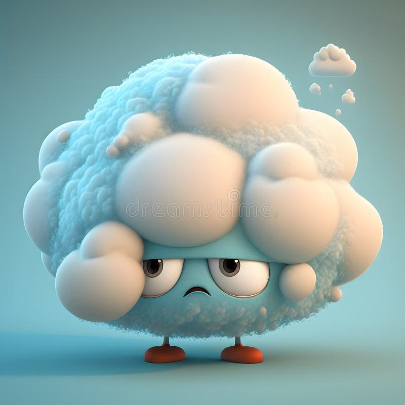 Very Cute Character Cloud, Cute Child Character Stock Illustration ...