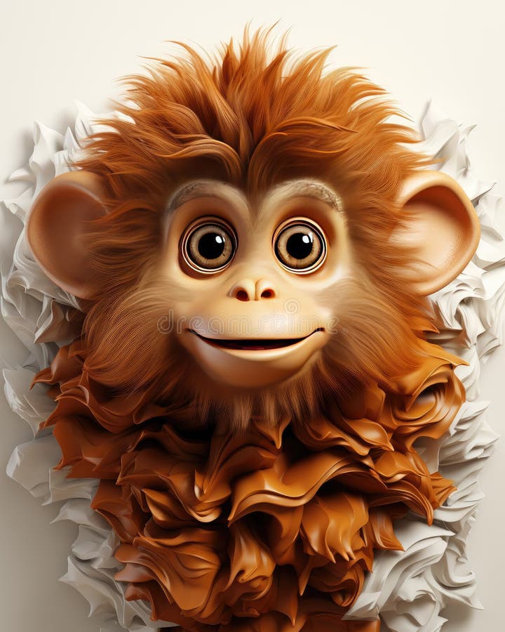 A Very Cute Monkey with a Big Smile on it S Face. Generative Ai Stock ...