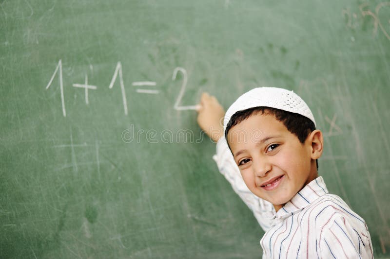 Very Cute and Positive Kid Smiling Stock Photo - Image of learn, arab ...