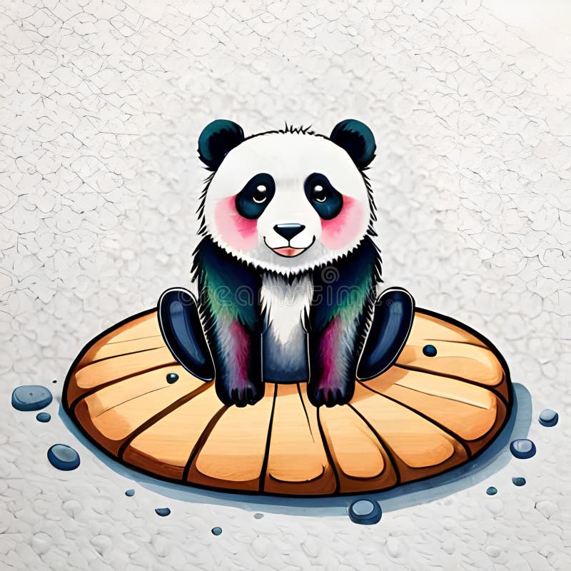 Sitting Panda stock illustration. Illustration of isolated - 277478182