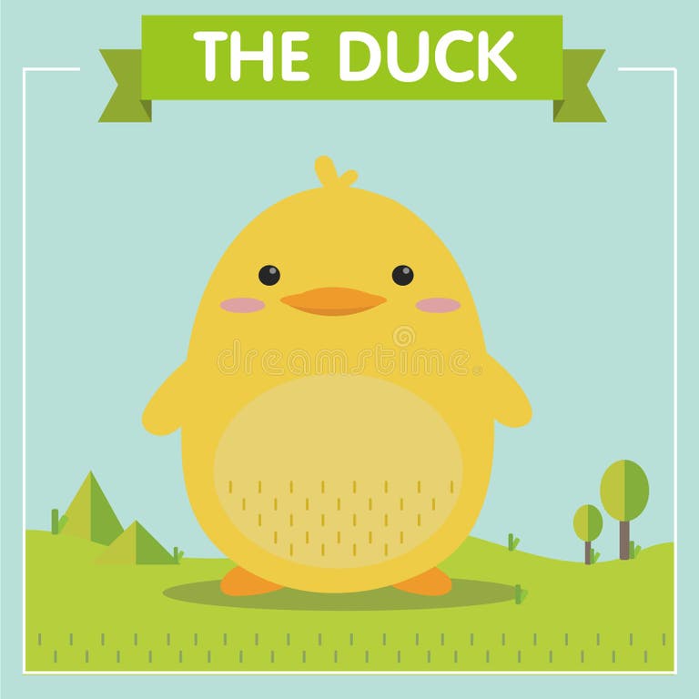 Very Cute Yellow Duck Character Stock Vector - Illustration of chicken ...