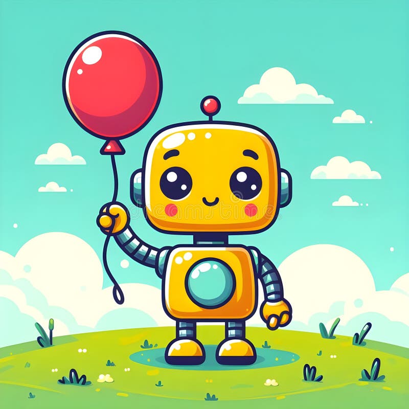 Very Cute Yellow Robot Vector. Stock Illustration - Illustration of ...
