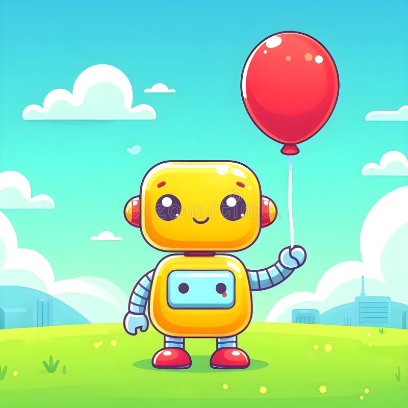 Very Cute Yellow Robot Vector. Stock Illustration - Illustration of ...